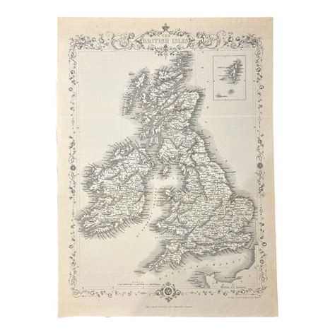 1850 Map Of British Isles By J Rapkin Antique Maps Antique Map