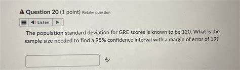 solved question 20 1 ﻿point ﻿retake questionthe population