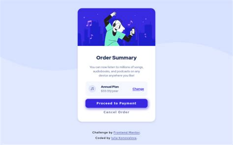 Frontend Mentor Order Summary Card Using Html Css Flexbox Grid