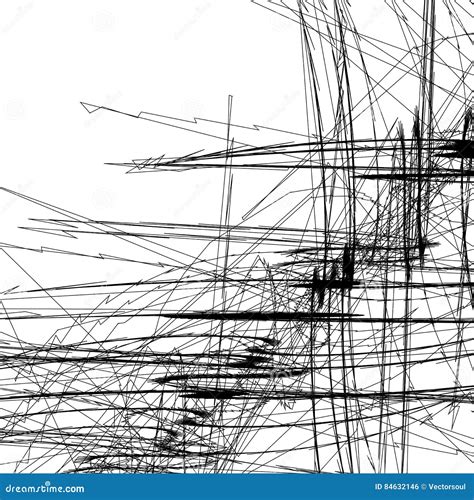 Sketchy Lines Art Image Pattern With Random Scribble Sketchy Stock