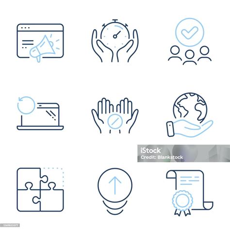 위로 스 와이프 복구 노트북 및 타이머 아이콘 세트 퍼즐 의료 태블릿 및 서 마케팅 표지판 벡터 건강관리와 의술에 대한 스톡 벡터 아트 및 기타 이미지 Istock