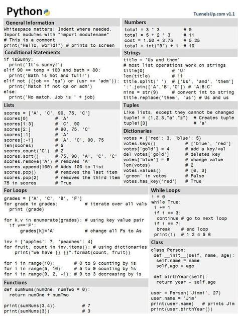 Cheat Sheet For Python Programming Language プレゼンテーションのデザイン プログラミング