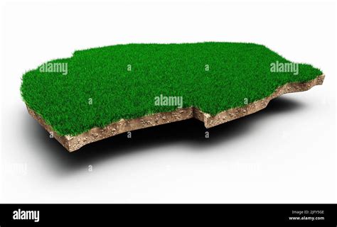 A 3d Illustration Of Eswatini Map Soil Land Geology Cross Section With