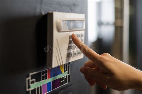Floor Plan And Switching Lighting The Woman Pressed The Button Stock