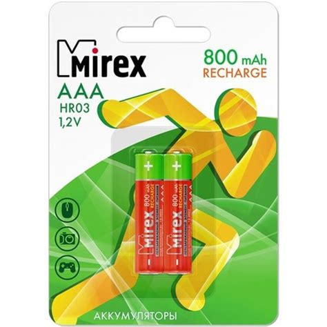 Аккумулятор ААА 800мА-ч Ni-Mh 1.2В 2штуки