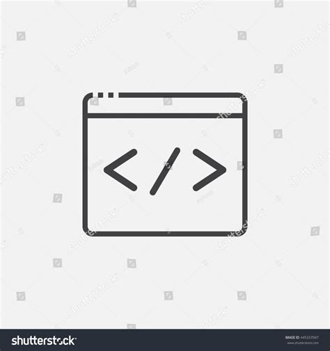 Coding Line Icon Outline Vector Pixel Stock Vector Royalty Free 445337047 Shutterstock