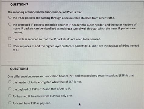 Solved QUESTION 7 The Meaning Of Tunnel In The Tunnel Model Chegg Com
