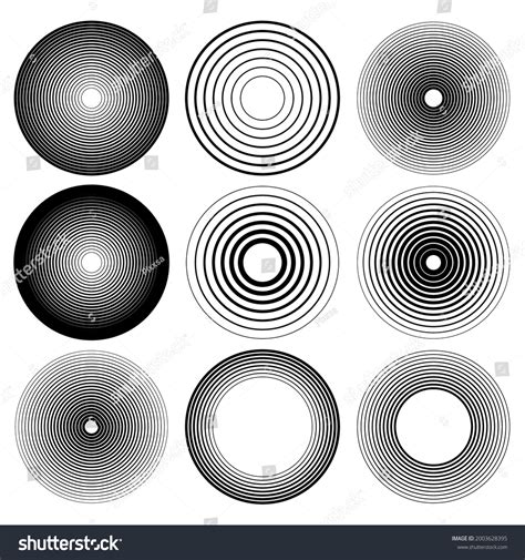 Radial Concentric Radiating Rings Circles Vector Stock Vector Royalty Free 2003628395