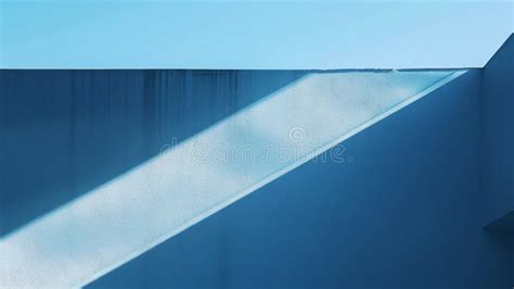 Minimalist Blue Architectural Abstract With Light And Shadow Play Stock Image Image Of