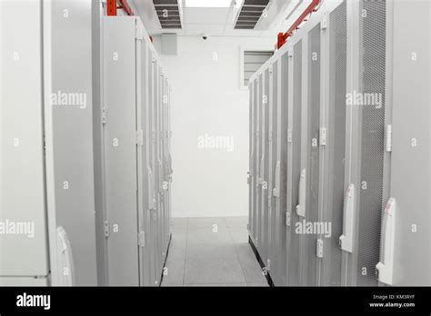 White Server Room Network Communications Server Cluster In A Server Room Stock Photo Alamy