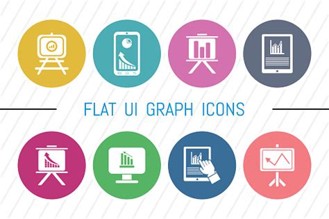 플랫 Ui 8 컬러 그래프 아이콘 설정합니다 Eps10입니다 매우 유용한 그래프 아이콘 설정 간단한 그림입니다 웹 모바일 소프트웨어 및 애플 리 케이 션에 대 한 유용한