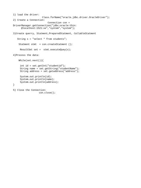 Jdbc Create Programm Demo Pdf