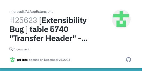 Extensibility Bug Table 5740 Transfer Header