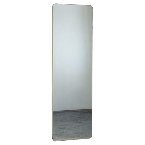 Quadris Wall Leaning Wall Hanging Oversized Rectangular Mirror With Brass Frame For Sale At