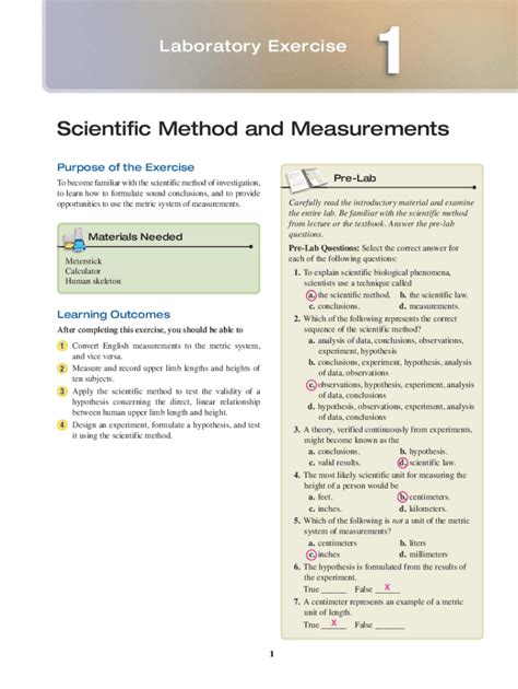 Fillable Online Lab Exam Exercise Scientific Method And Laboratory Fax Email Print