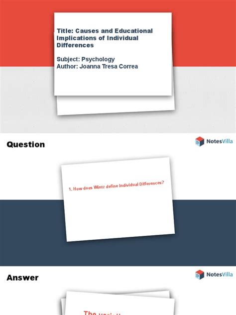 Causes And Implications Of Individual Differences Pdf Cognitive Science Cognition