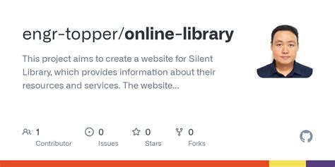 GitHub Engr Topper Online Library This Project Aims To Create A Website For Silent Library