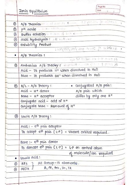 Ionic Equilibrium Chemistry Short Notes 📚 Ionic Science Notes Ionic Equilibrium Chemistry Short Notes 📚 Ionic Science Notes