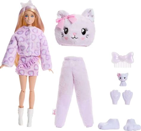 Barbie Cutie Reveal Cuddly Series Kitten Surprise Doll 10 Surprises