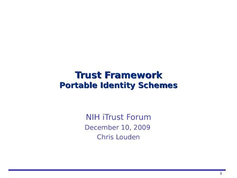 Ppt Trust Framework Portable Identity Schemes Dokumentips
