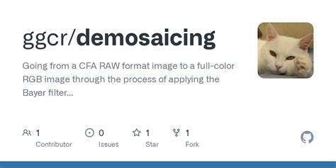 Github Ggcrdemosaicing Going From A Cfa Raw Format Image To A Full