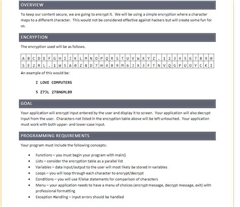 Solved Your Application Will Encrypt Input Entered By The