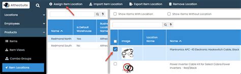 How To Assign Item Location Altheasuite