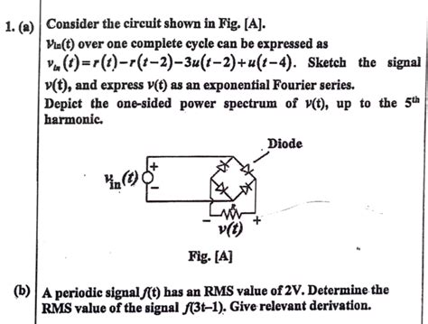 A Consider The Circuit Shown In Fig A Vln T Chegg Com