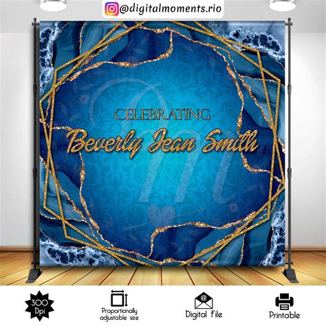 Blue And Gold Marble 8x8 Custom Backdrop Digital File Only Digital Moments Rio