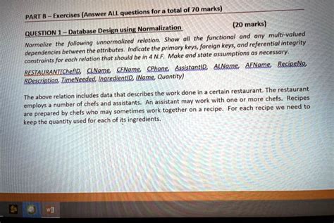 Solved Part B Exercises Answer All Questions For A Total Of 70 Marks 20 Marks Question 1