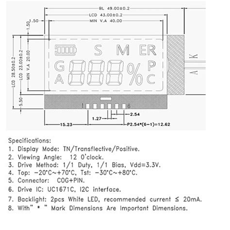 Customized Monochrome Tn Htn Stn FSTN Va Segment LCD Display China Segment LCD And
