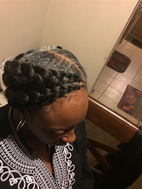 Four Feed In Braids Into Bun