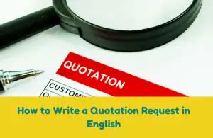 How To Write A Quotation Request In English Tips Samples Templates ESL Advice
