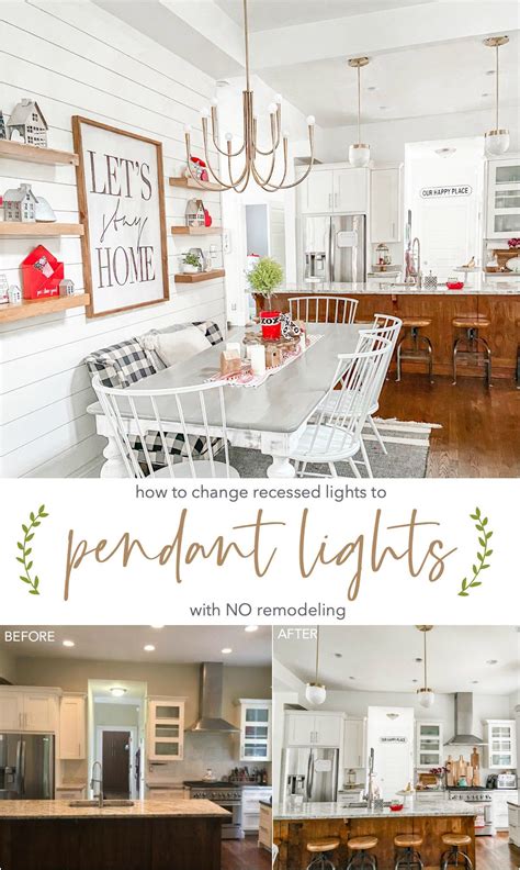 How To Change A Recessed Can Light Into A Pendant Light With No Remodeling Recessed Can