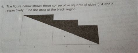 Solved The Figure Below Shows Three Consecutive Squares Of Sides 5 4