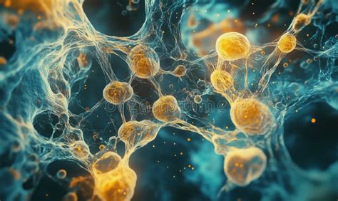 Cellular Structures And Networks Intricate Web Of Glowing Cells And Fibers Vibrant Colors