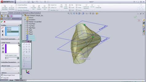 6 Solidworks Surface Tutorial Lofted Surface Pt1 Youtube