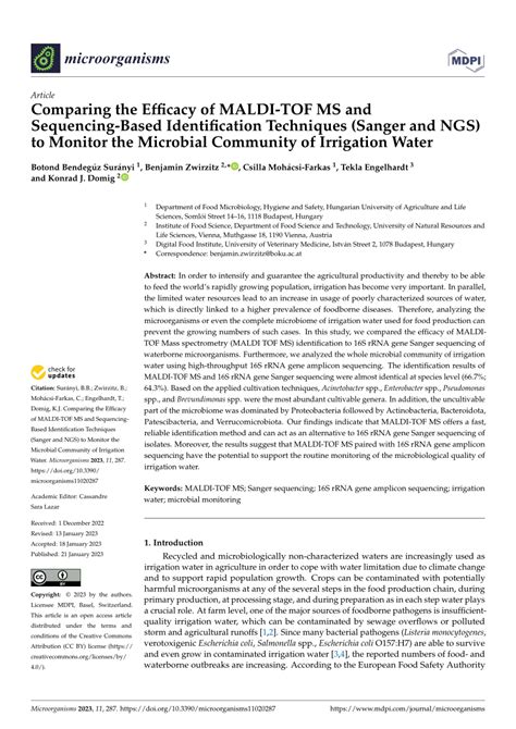 Pdf Comparing The Efficacy Of Maldi Tof Ms And Sequencing Based Identification Techniques