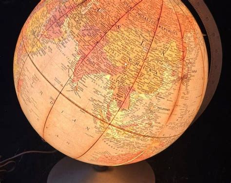 Vintage Replogle 12 Lighted Library Globe Ussr Etsy