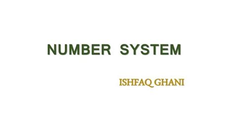 Number System In Computer Ppt