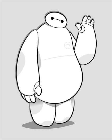 How To Draw Baymax Waving Artofit