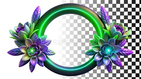 Green Floral Frame Decorative Border Elegant Edge Nature Design