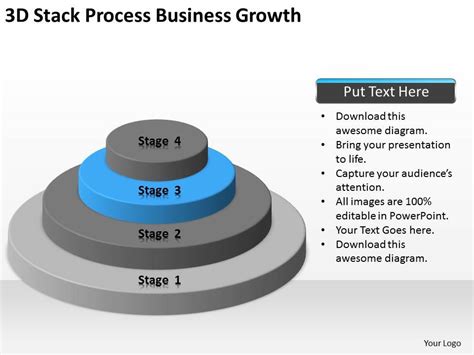 Business Context Diagram D Stack Process Growth Powerpoint Templates PowerPoint Slide
