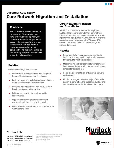 Case Study Core Network Migration And Installation Plurilock