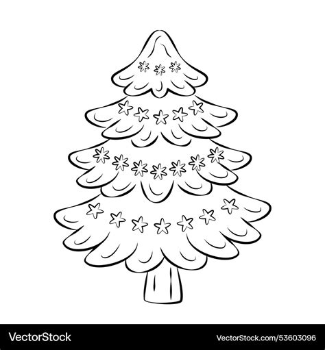 Christmas Tree Clipart Black And White Royalty Free Vector