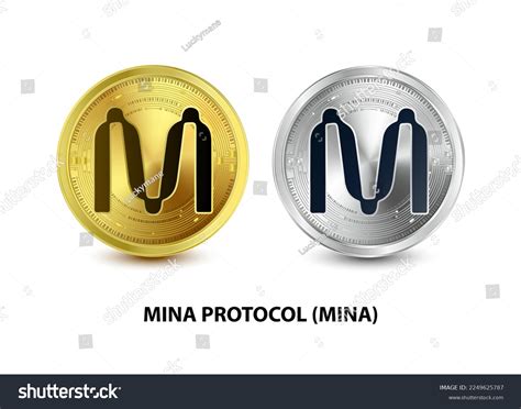 Set Gold Silver Coin Mina Protocol Stock Vector Royalty Free