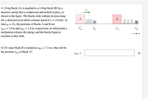 Solved A Kg Block A Is Attached To A Kg Block B Chegg