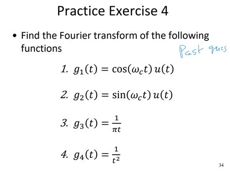 Solved Practice Exercise Find The Fourier Transform Of The Chegg