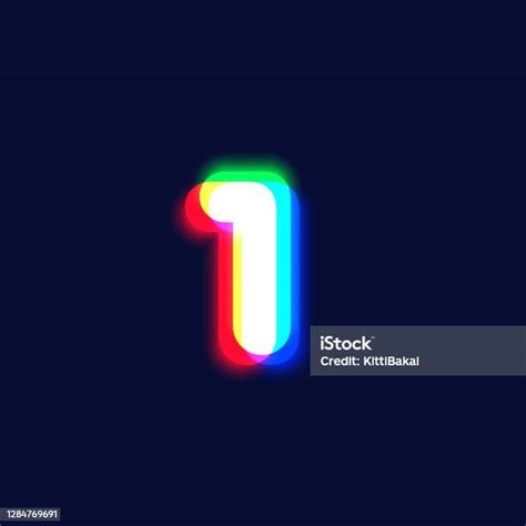 글꼴 세트 벡터 일러스트레이션의 사실적인 색수차 문자 1 0명에 대한 스톡 벡터 아트 및 기타 이미지 0명 깨짐 데스크탑 컴퓨터 Istock