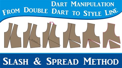 double dart to conture style lines slash and spread method dart